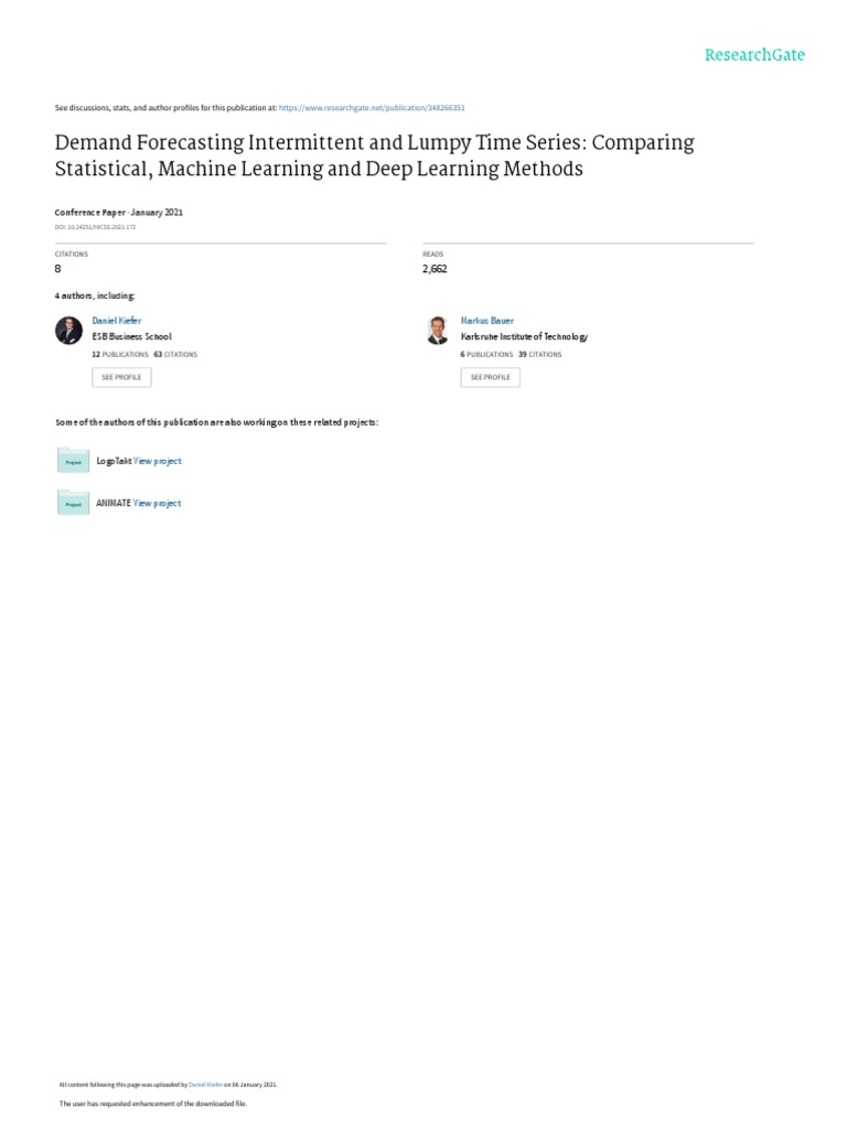 Demand Forecasting Intermittentand Lumpy Time Series Pdf