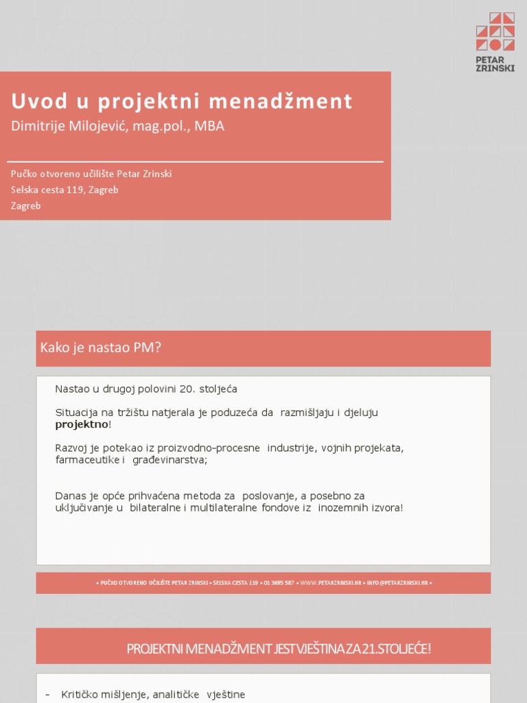 01 Uvod U Projektni Menadzment | PDF