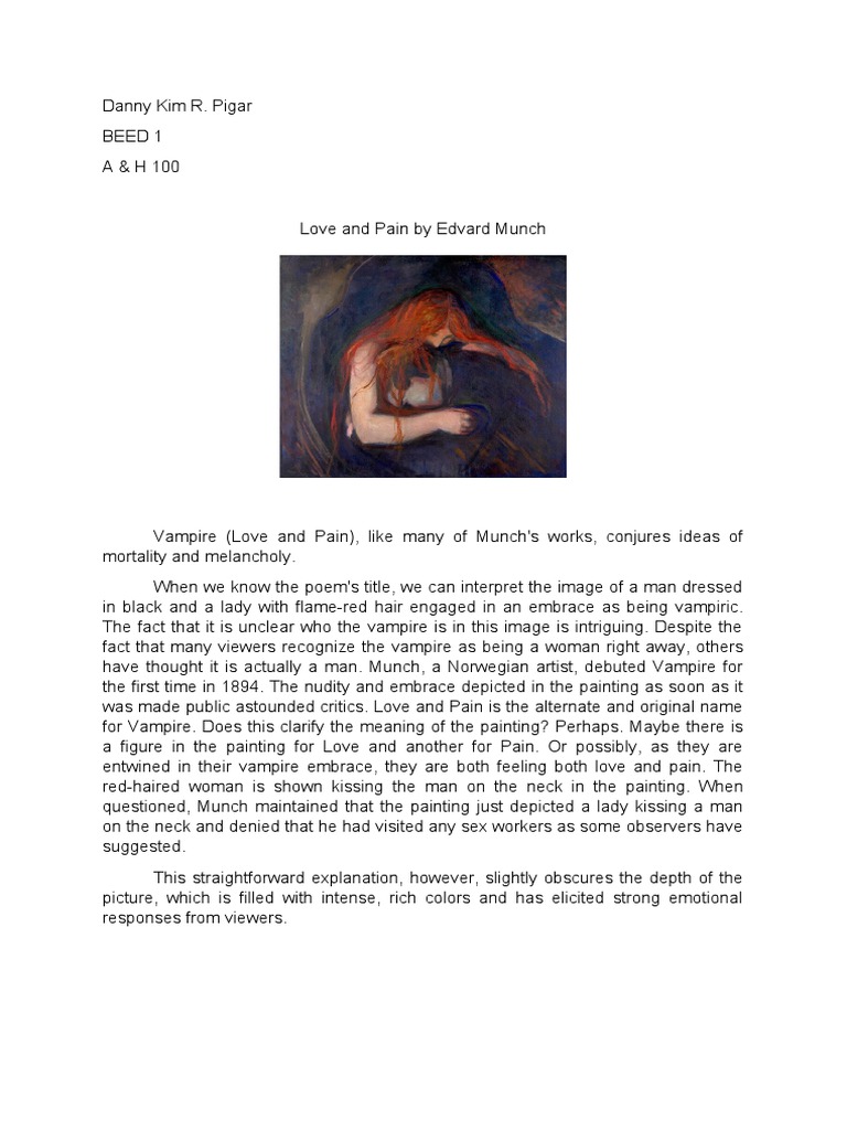 REFLECTION Love and Pain | PDF | Paintings | Vampires