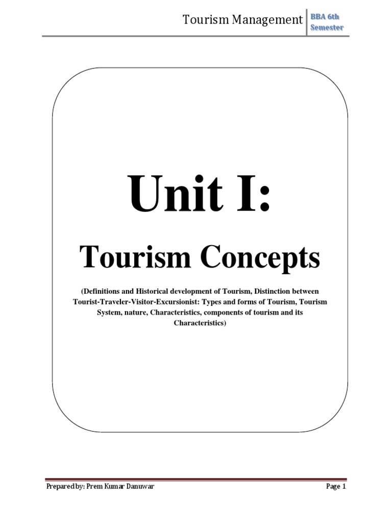 Unit 1 Tourism Concepts | PDF | Tourism | Transport