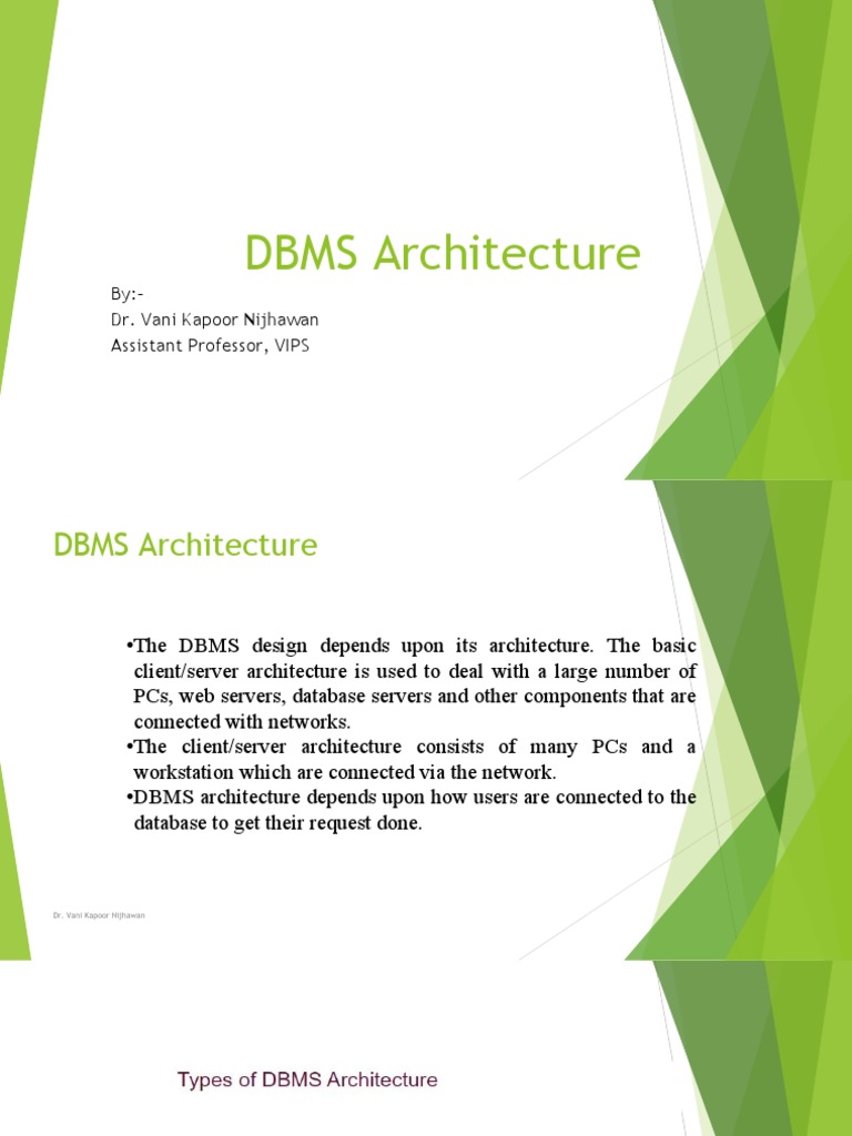 DBMS Architecture (1st, 2nd, 3rd Tier) | PDF | Databases | Client ...