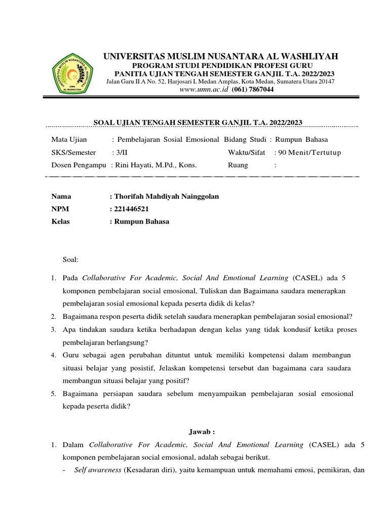 Uts Pse Thorifah | PDF