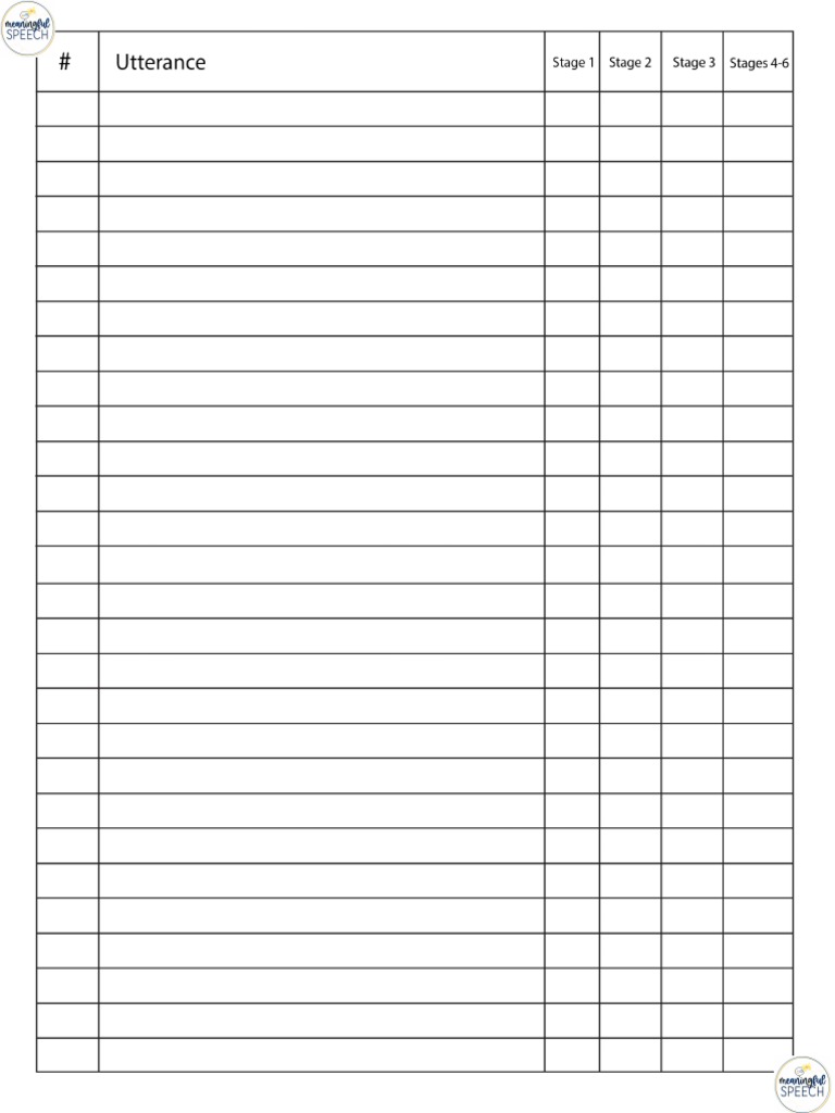 Language Sample Scoring Sheet | PDF