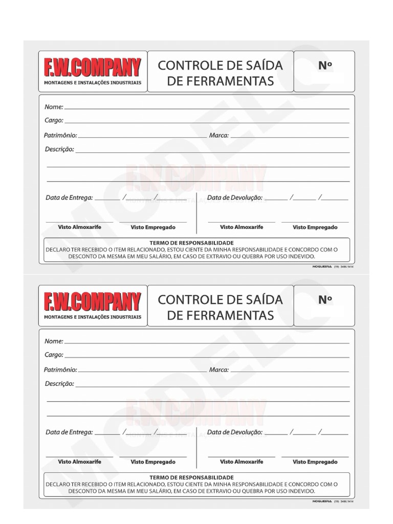 Controle de Saída de Ferramentas | PDF