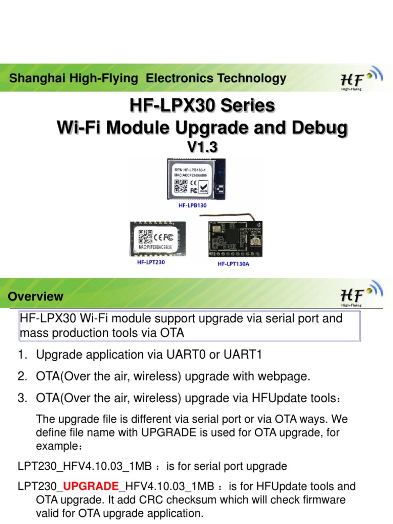 HF-LPX30 Module Upgrade and Debug V1.4 | PDF | Router (Computing) | Booting