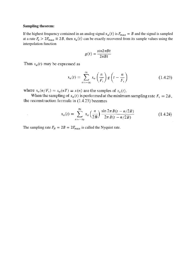 Sampling Theorem | PDF