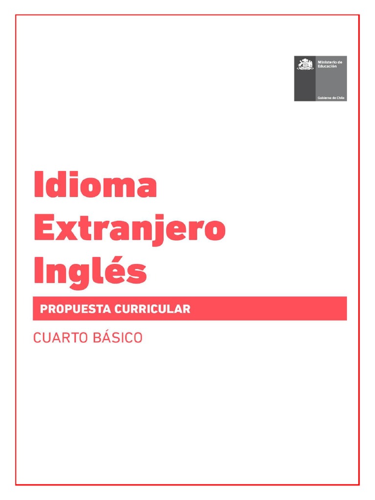 04 Inglés Cuarto Básico | PDF | Plan de estudios | Aprendizaje