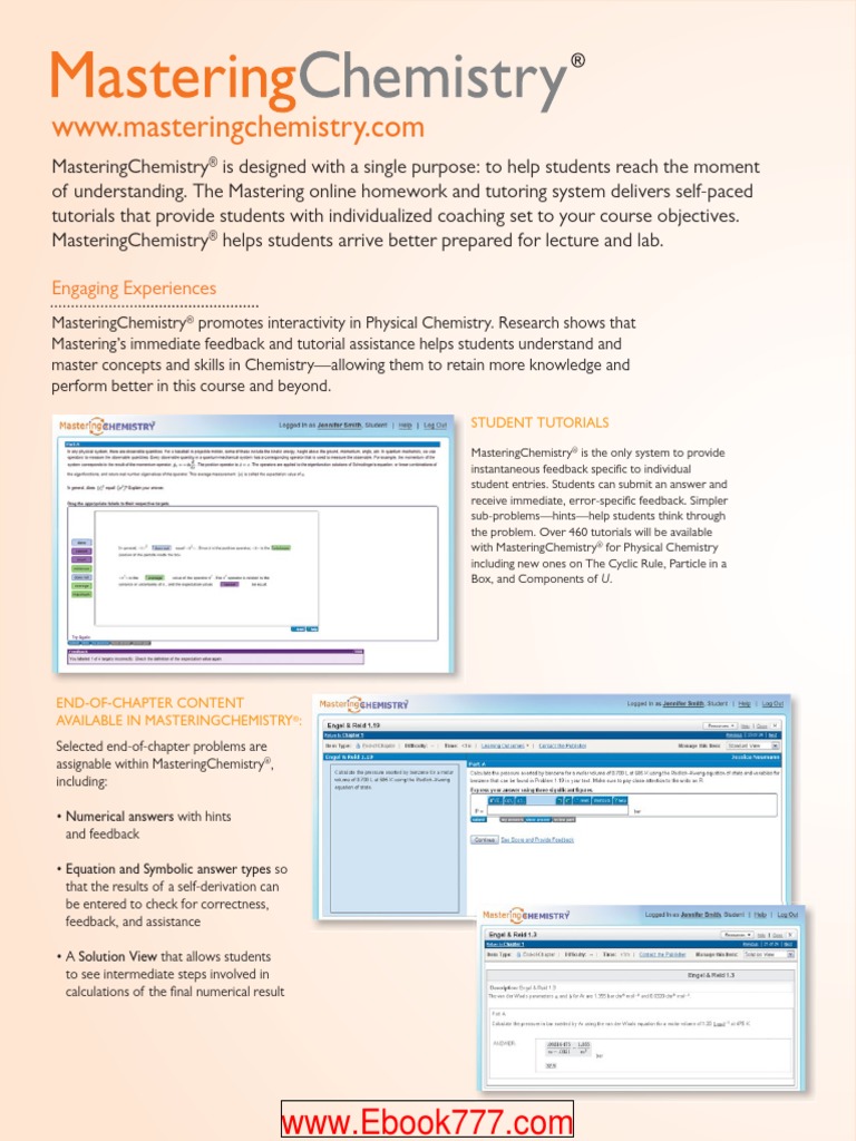 Physical Chemistry, 3 Edition - MasteringChemistry® - 7 | PDF