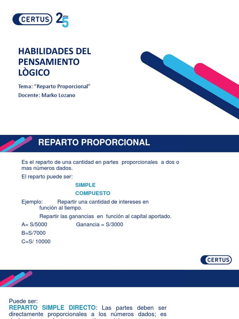 Ejemplos de Reparto Proporcional | PDF
