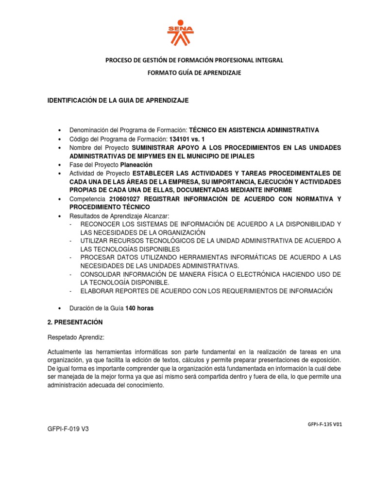GFPI F 135 2b | PDF | Software de la aplicacion | Aprendizaje