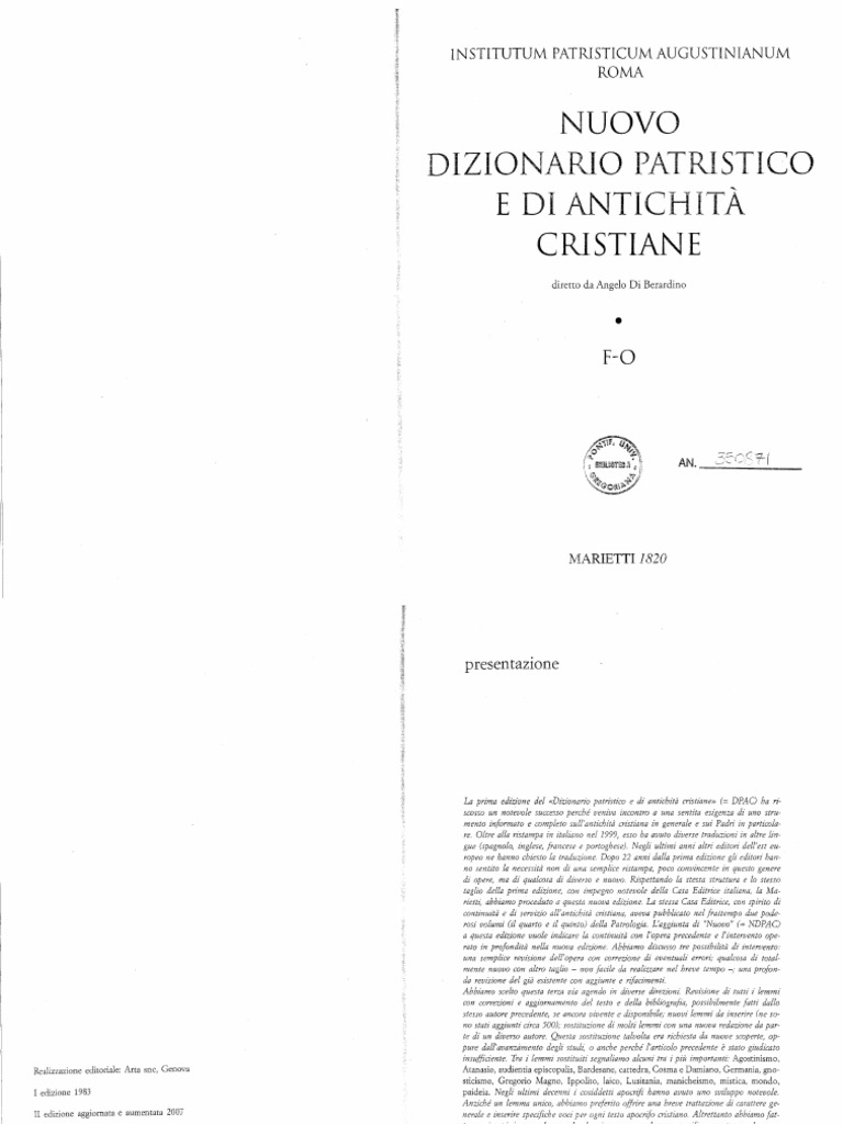 Diccionario Patristico y de La Antiguedad Cristiana II | PDF Diccionario Patristico y de La Antiguedad Cristiana II | PDF
