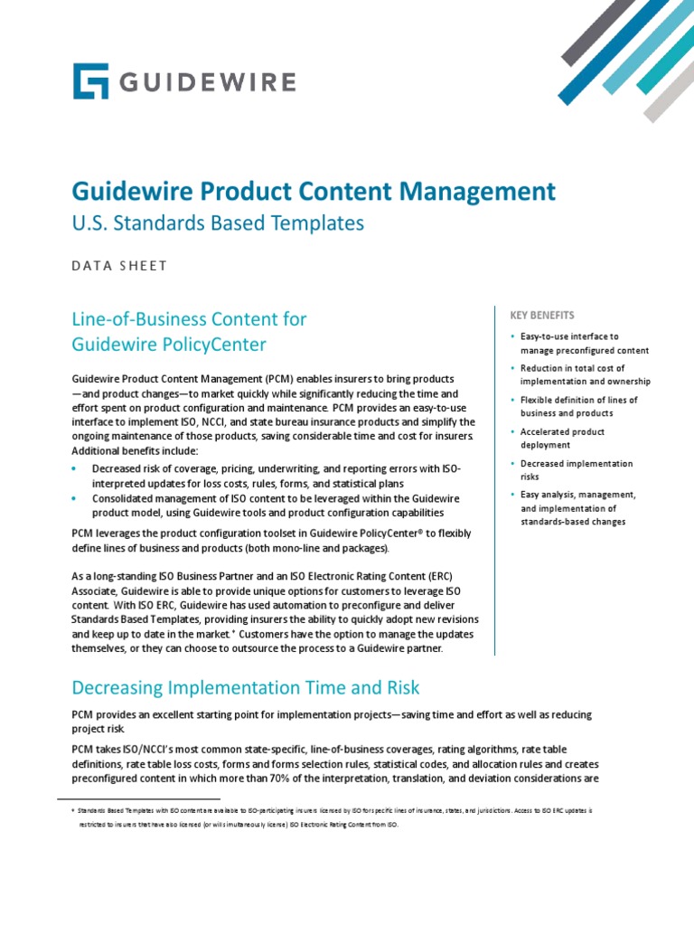 PolicyCenter Data Sheet Product Content Management | PDF | Insurance | Risk