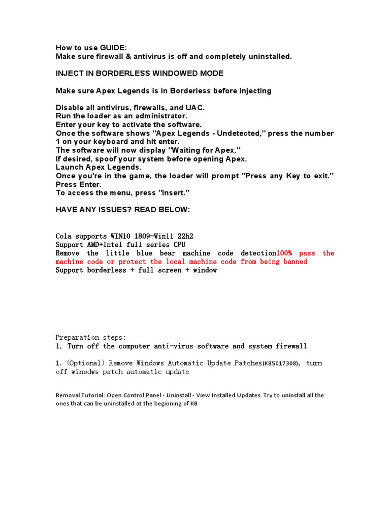 Cola Instructions | PDF | Antivirus Software | Windows 10