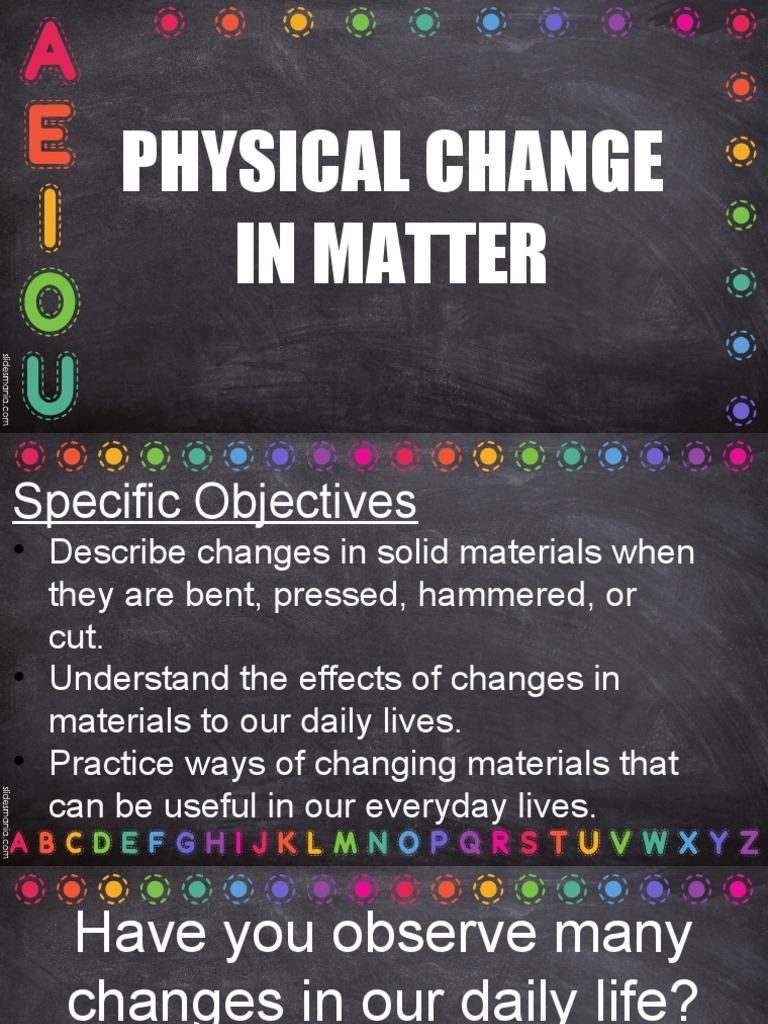 Grade 4 - Lesson 7 - Physical Changes | PDF