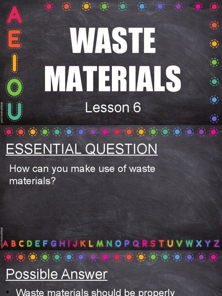 Grade 4 - Lesson 6 - Waste Materials | PDF | Waste | Recycling