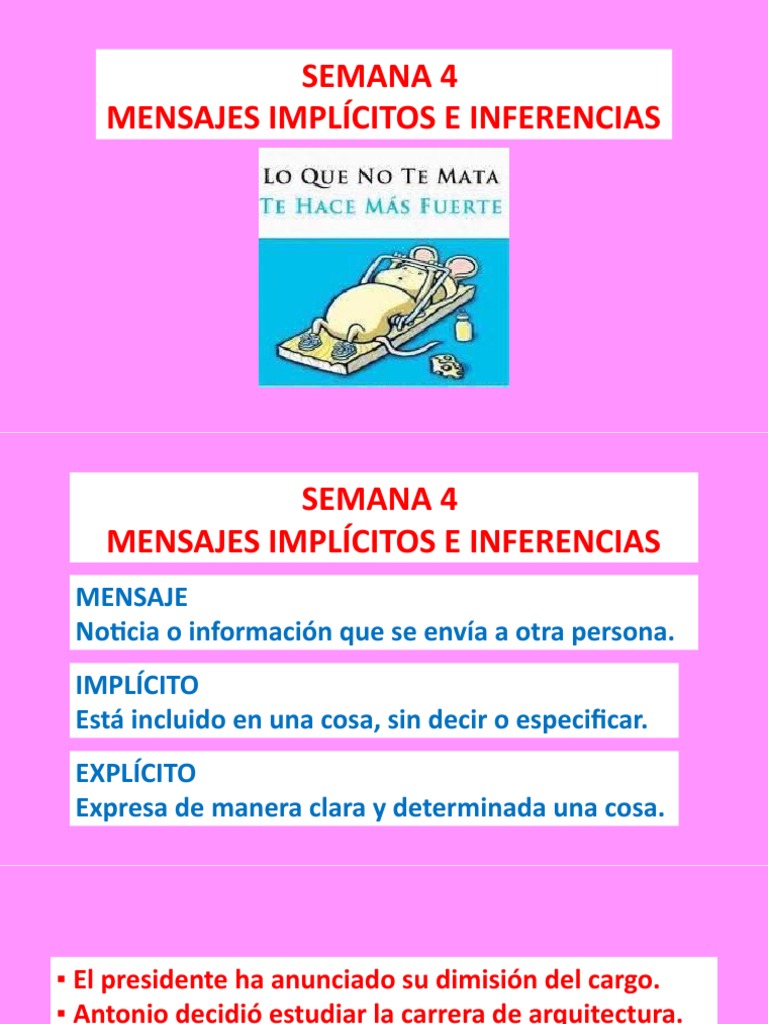 Semana 4 Mensaje Implícito e Inferencia | PDF