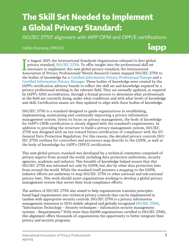ISO 27701 Whitepaper | PDF | Privacy | Regulatory Compliance