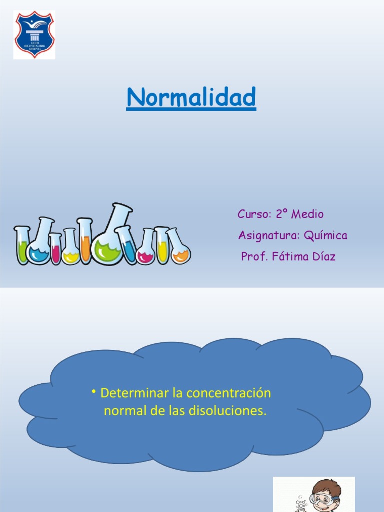 Normalidad. QUÍMICA.122 | PDF
