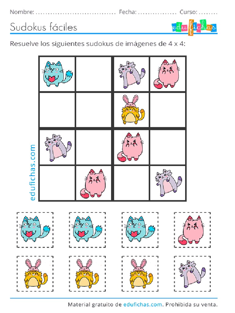 Sudoku-Para-Ninos-Edufichas - 3 Pags | PDF