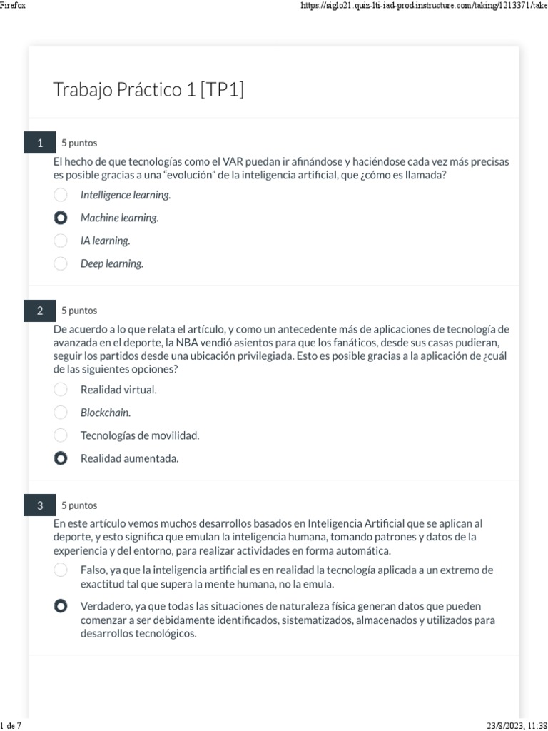 TP 1 58% - Tecnología, Humanidades y Mod Globales | PDF | Inteligencia artificial | Inteligencia ...