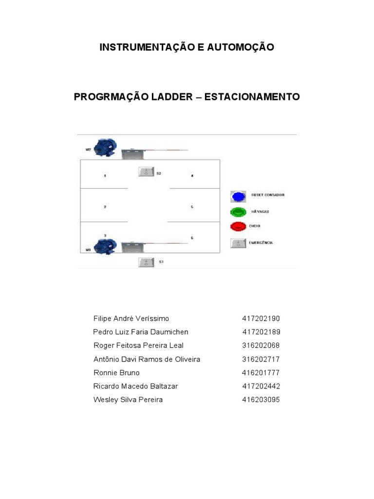 Descrição Progmação Ladder - Estacionamento FILIPE VERISSIMO | PDF ...