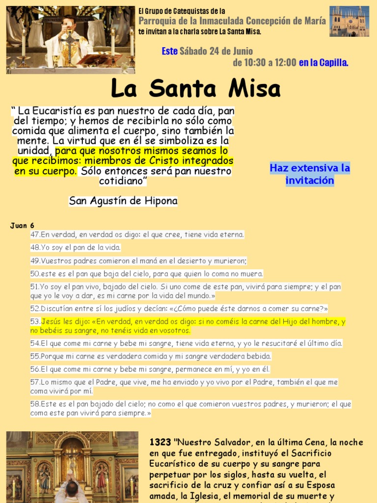 La Santa Misa | PDF | eucaristía | Adoración Cristiana Y Liturgia