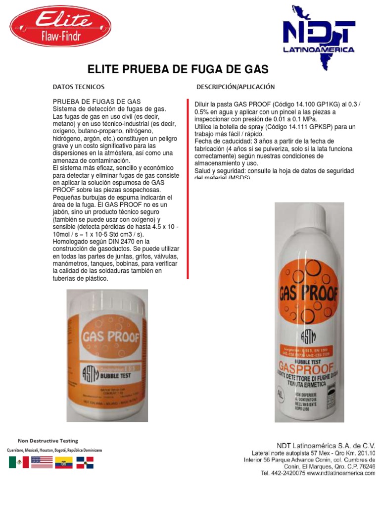 GAS PROOF Esp | PDF | Química Física | Sustancias químicas