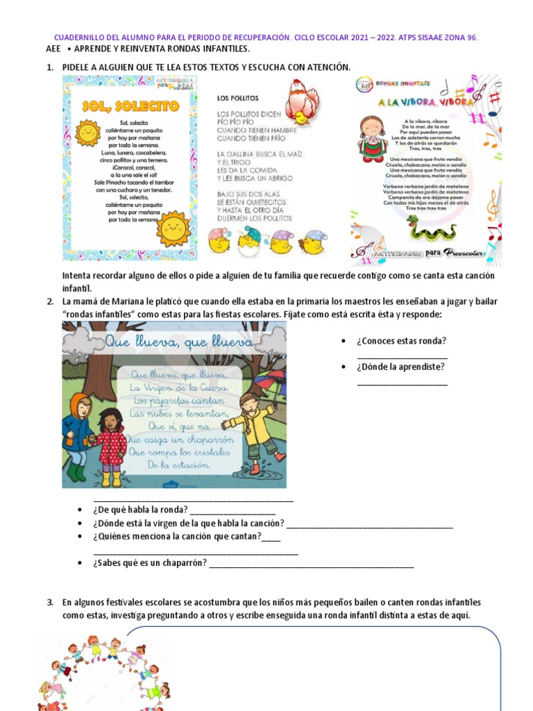 Cuadernillorepaso - Semana 4 - 1°a6° | PDF