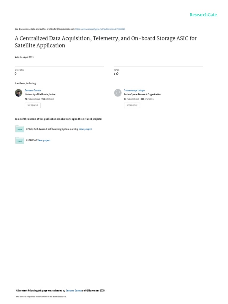 A Centralized Data Acquisition, Telemetry, and On-Board Storage ASIC ...