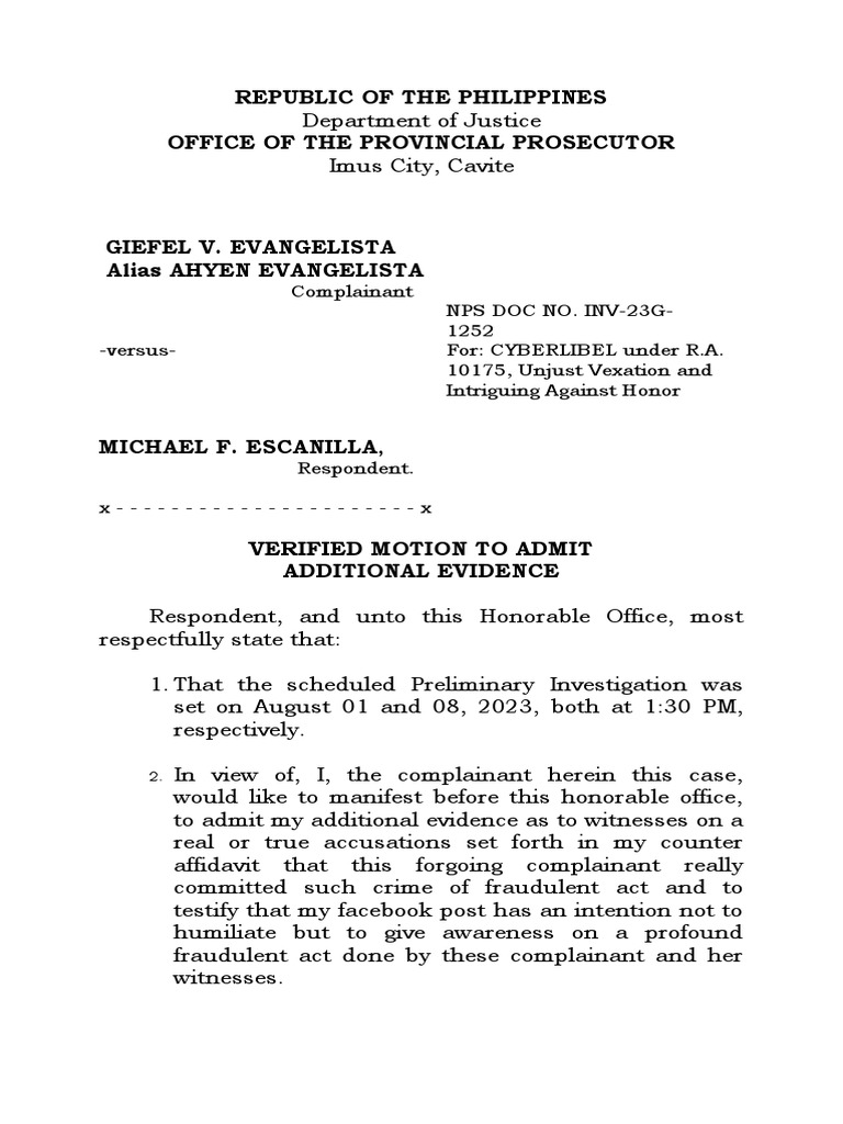 Motion To Admit Additional Evidence Ahyen | PDF | Judiciaries | Crimes Motion To Admit Additional Evidence Ahyen | PDF | Judiciaries | Crimes