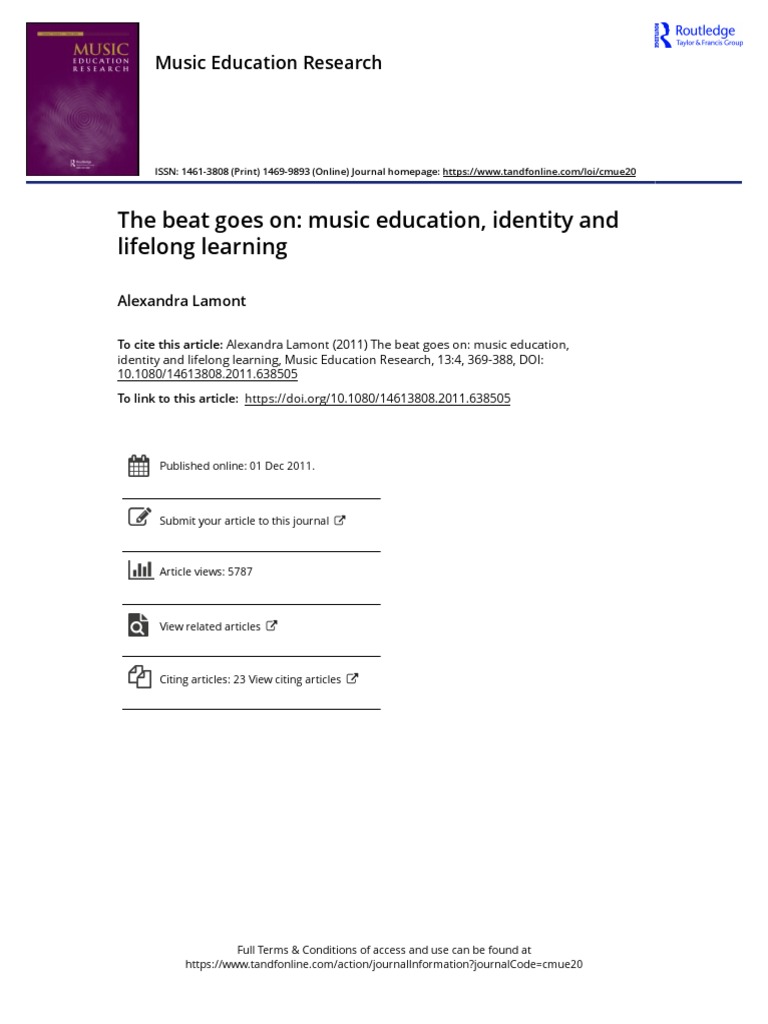 Music Education and Identity Dynamics | PDF | Science & Mathematics