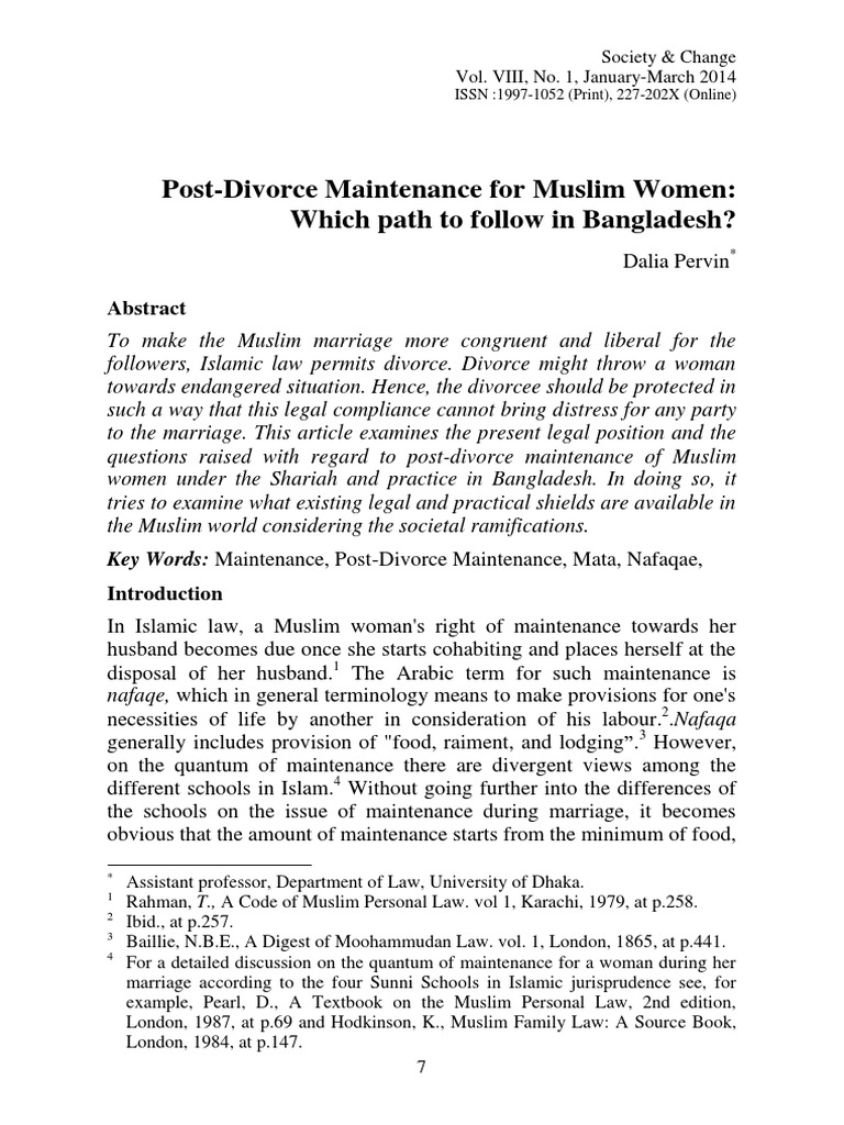 Alimony and Islam | PDF | Sharia | Marriage