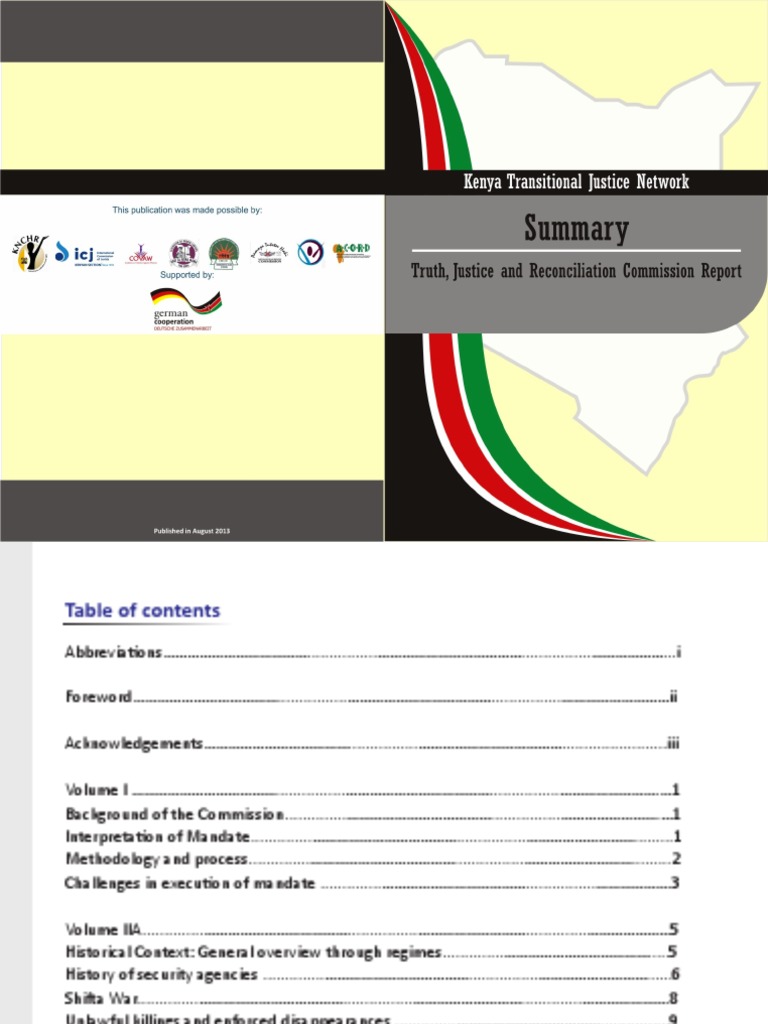 Kenya TJRC Summary Report Aug 2013 | PDF | Torture | Police