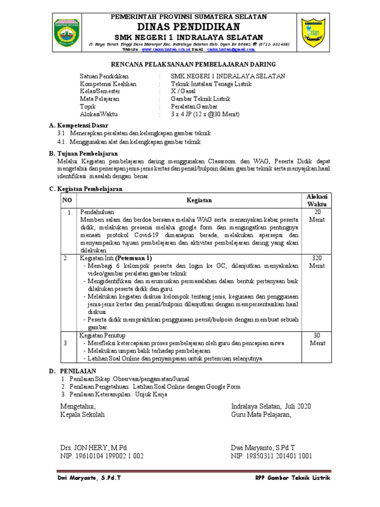 rpp-gambar-teknik-listrik | PDF