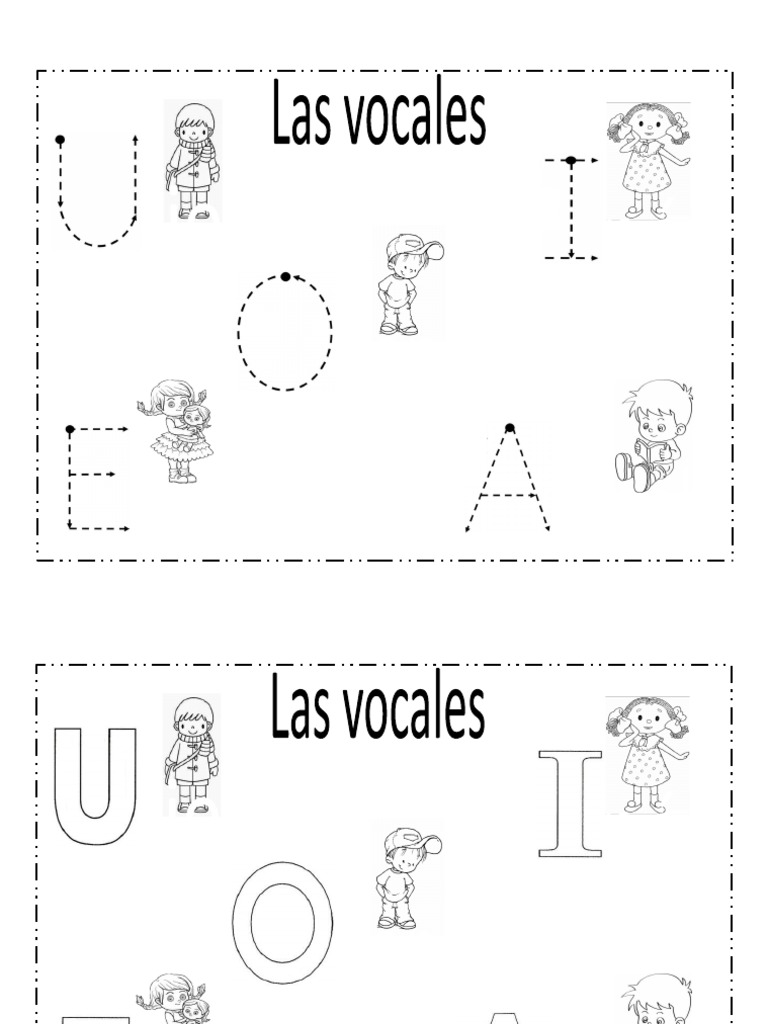 Las Vocales Mayusculas Carpeta Repisar y Punzar - Uriel, Ines, Ema ...