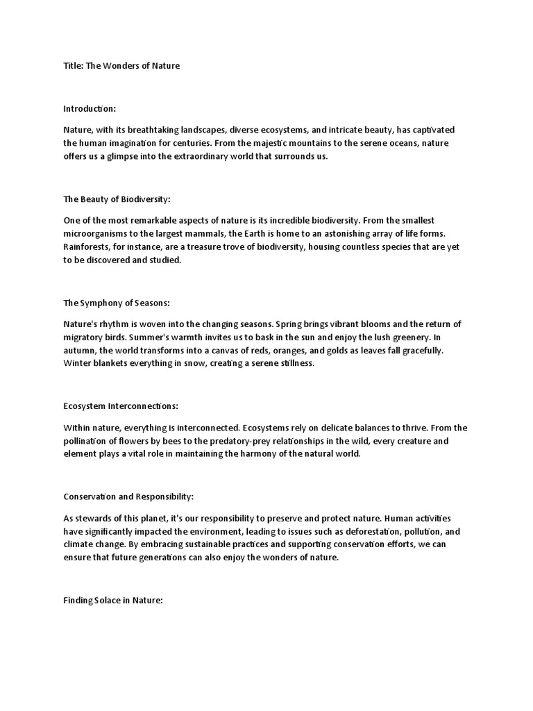 Nature Essay | PDF