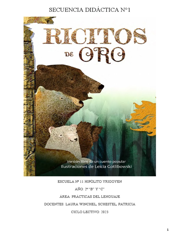Secuencia Didáctica n1 Pdl Ricitos de Oro | PDF | Cuentos | Osos