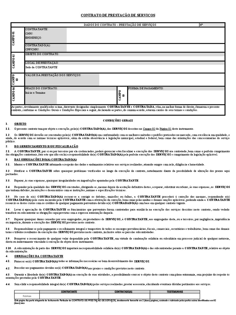 Modelo de Contrato Simplificado | PDF