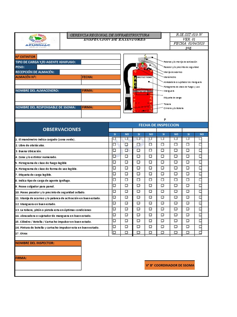 R Ie SST 010 W Inspeccion de Extintores | PDF