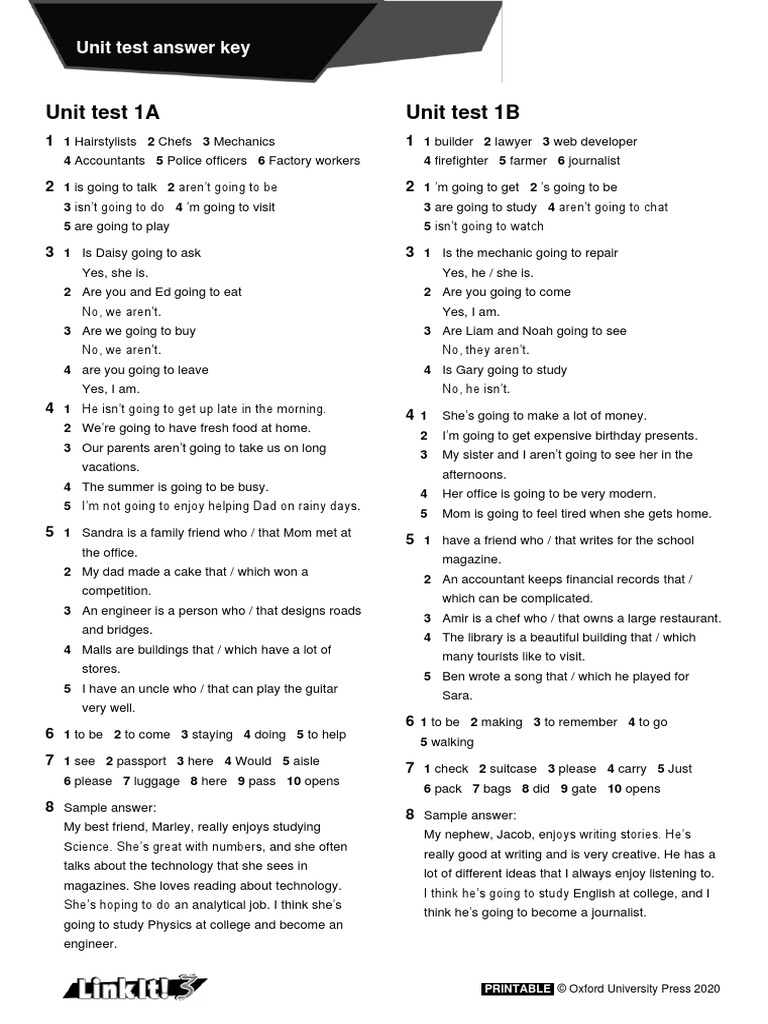 LI L3 Unit Test Answers | PDF