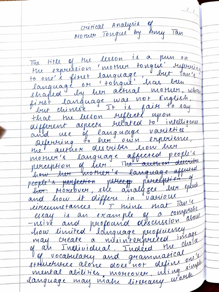 Analysis of Mother Tongue | PDF