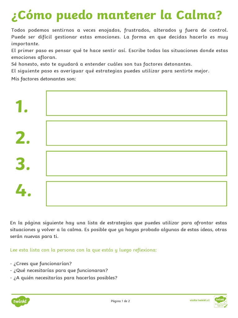 Estrategias para Mantener la Calma | PDF | Relaciones personales ...