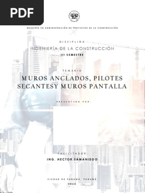 Especificación De Muro De Pilotes Secantes