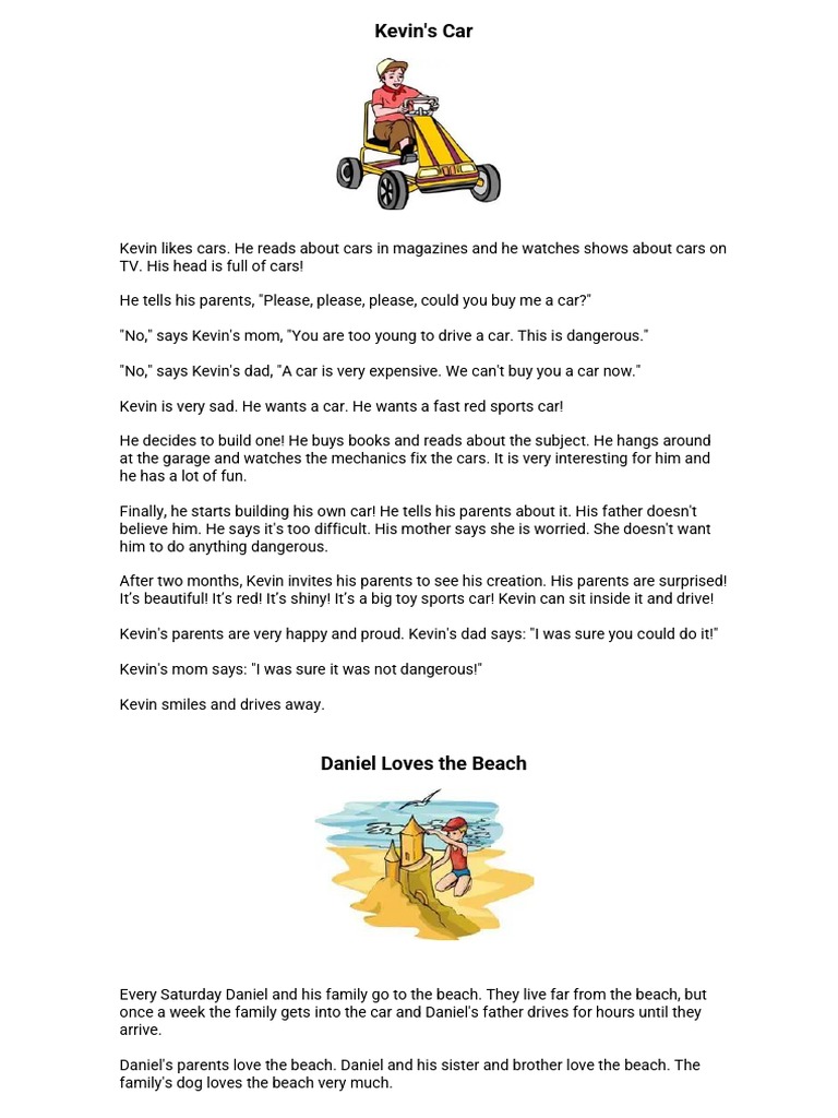 Kevin's Car & The Beach - Short Stories | PDF