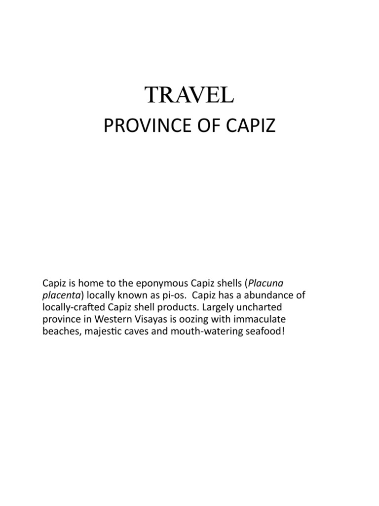 Travel: Province of Capiz | PDF