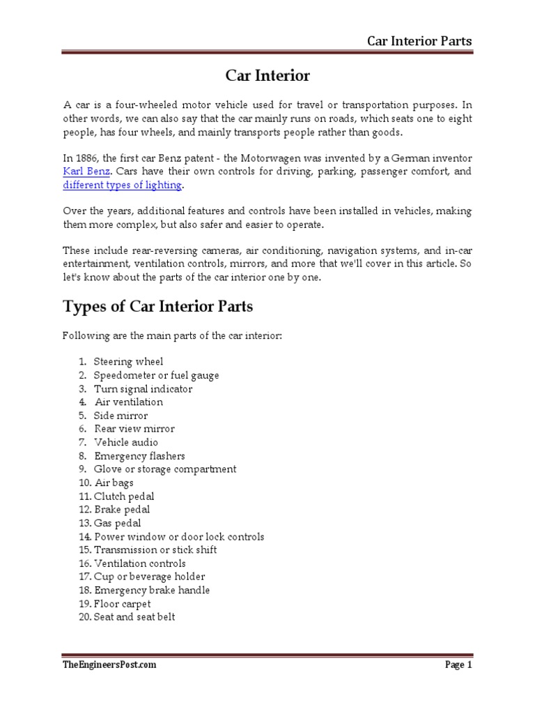 Car Interior | PDF | Manual Transmission | Car