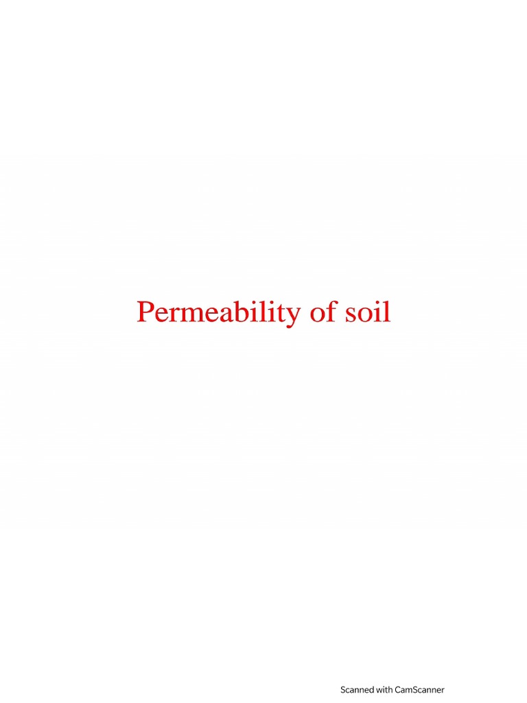 Permeability of Soil | PDF