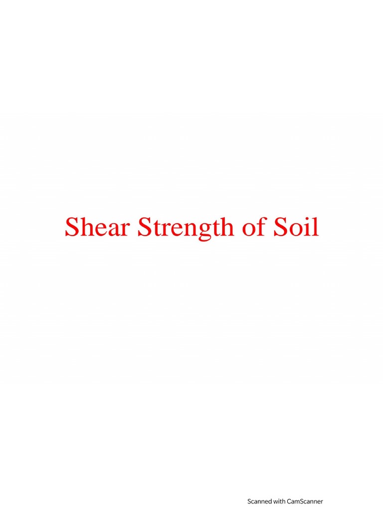 Shear Strength of Soil | PDF
