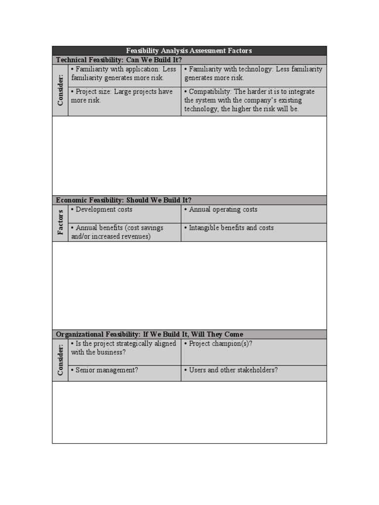 Feasibility Analysis Template | PDF