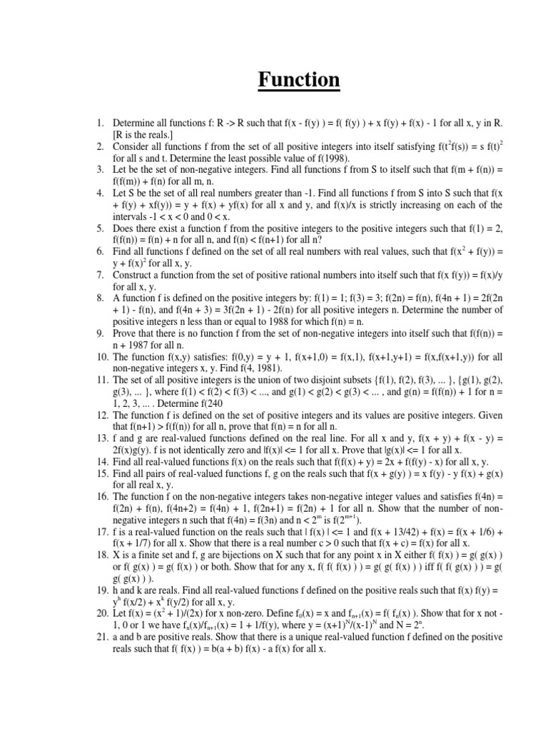 Functions Pdf Function Mathematics Real Number